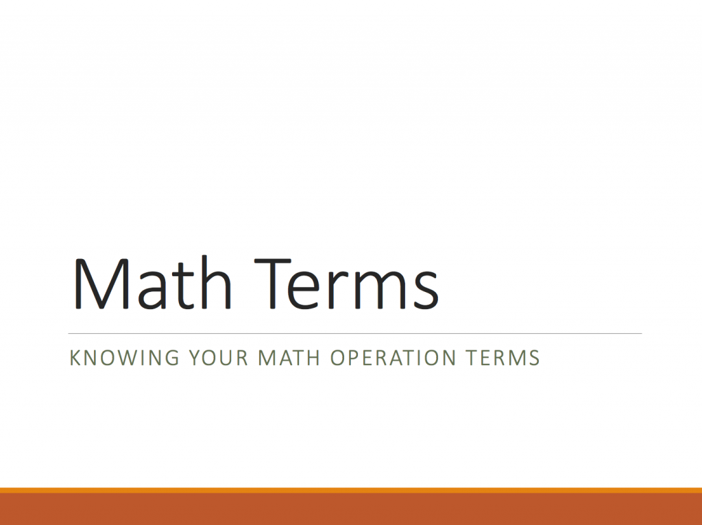 Freebie Friday - Math Terms